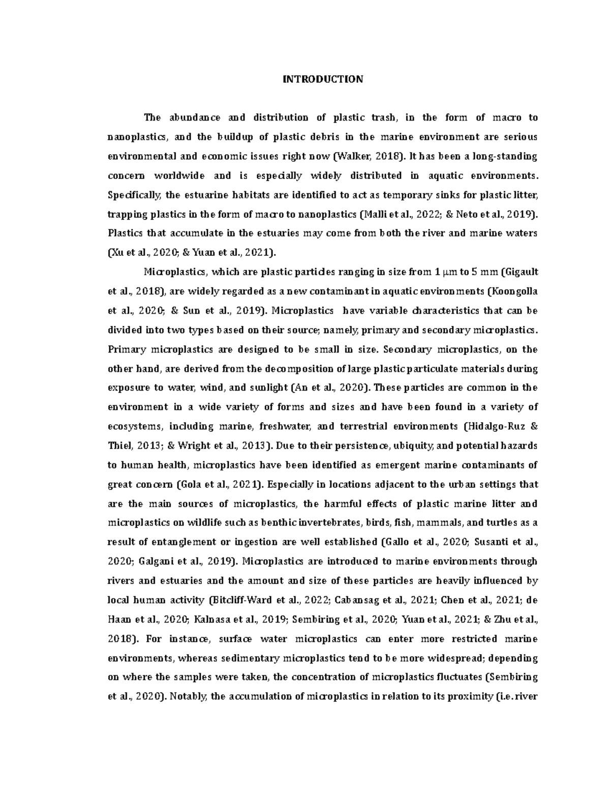 Microplastics Manuscript Intro- Conclu - INTRODUCTION The abundance and ...