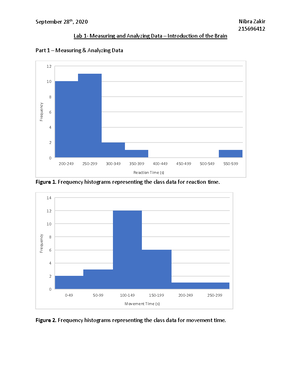 Lab 1 3020 - Motor Learning Lab 1 Donders Subtractive method ...