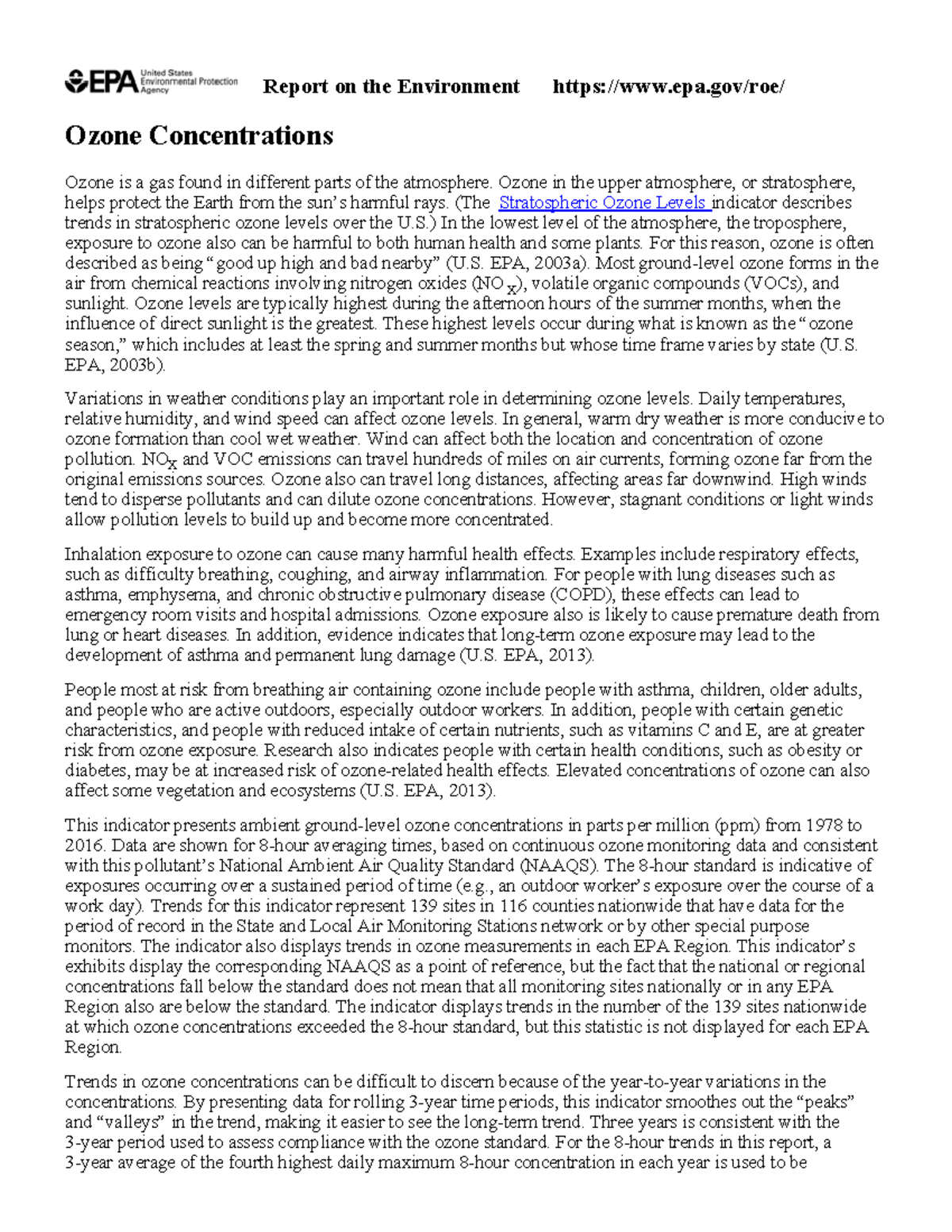 Ambient-ozone - for practice - Report on the Environment epa/roe/ Ozone ...