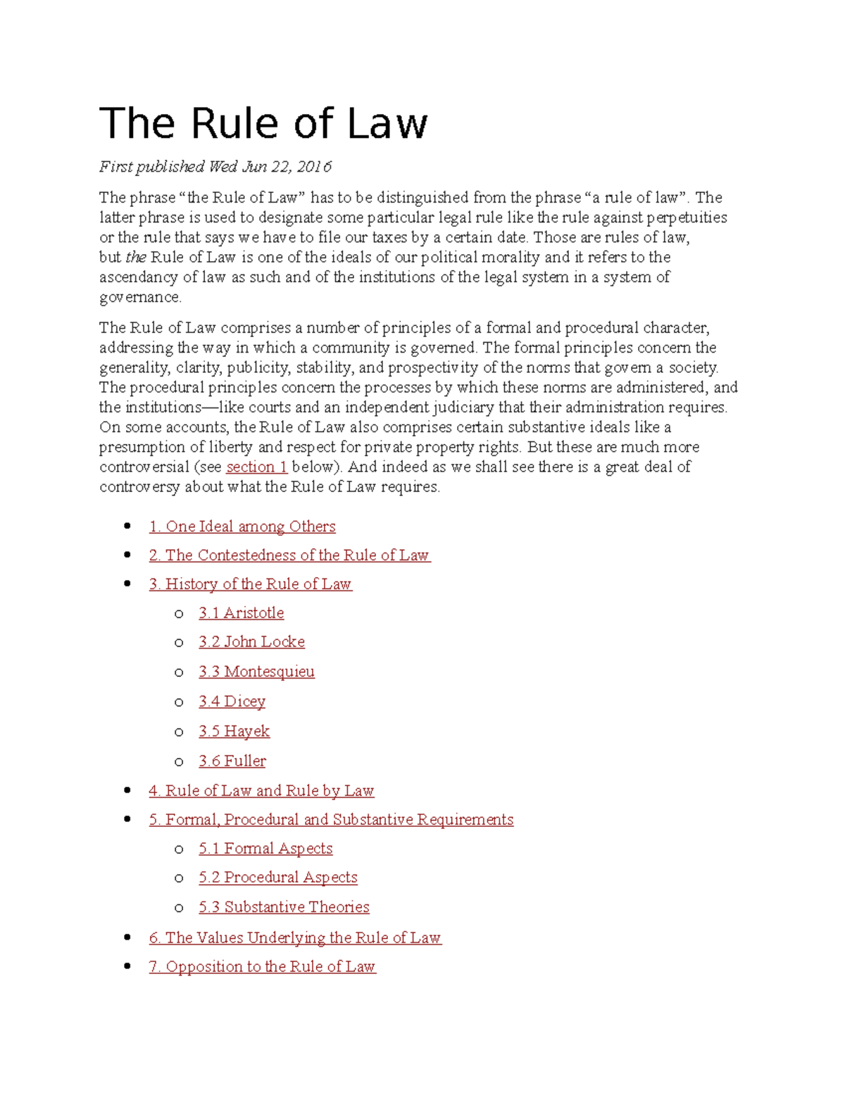 The Rule of Law - Stanford - The Rule of Law First published Wed Jun 22 ...