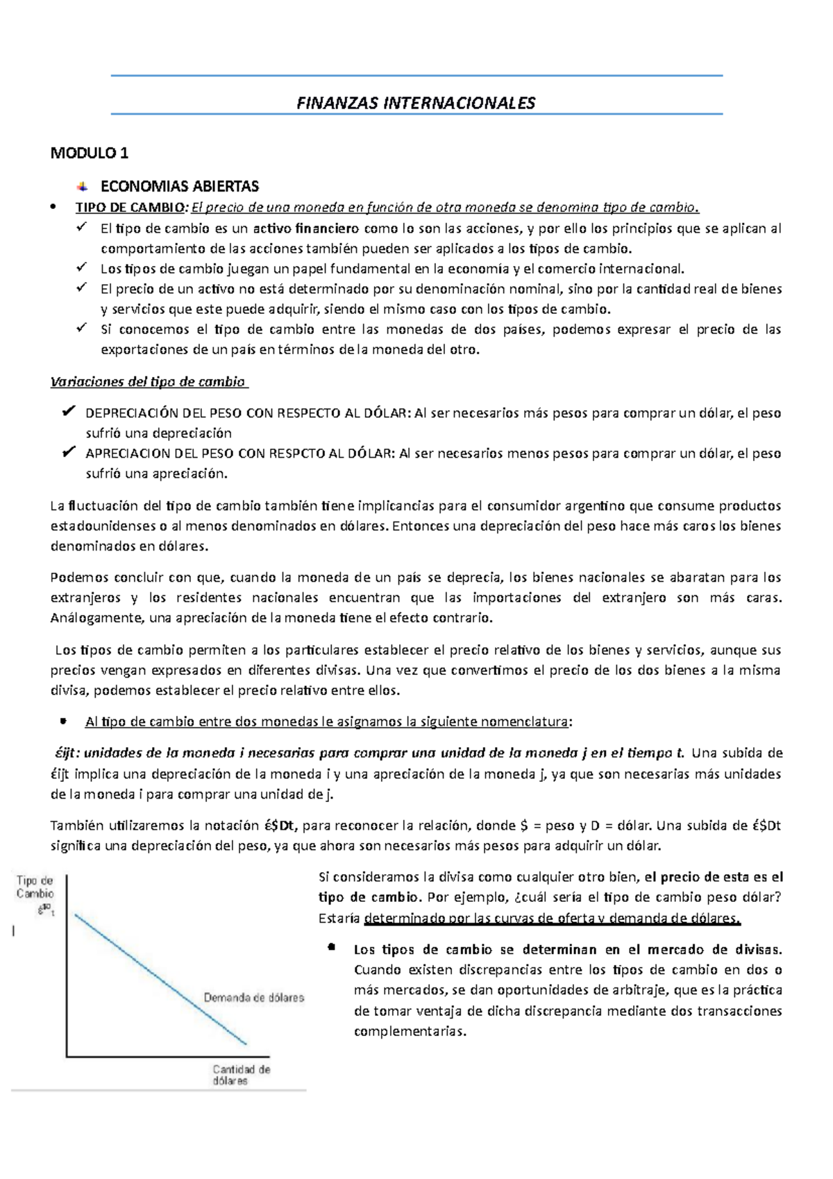 Resumen finanzas internacionales M1 - FINANZAS INTERNACIONALES MODULO 1 ...