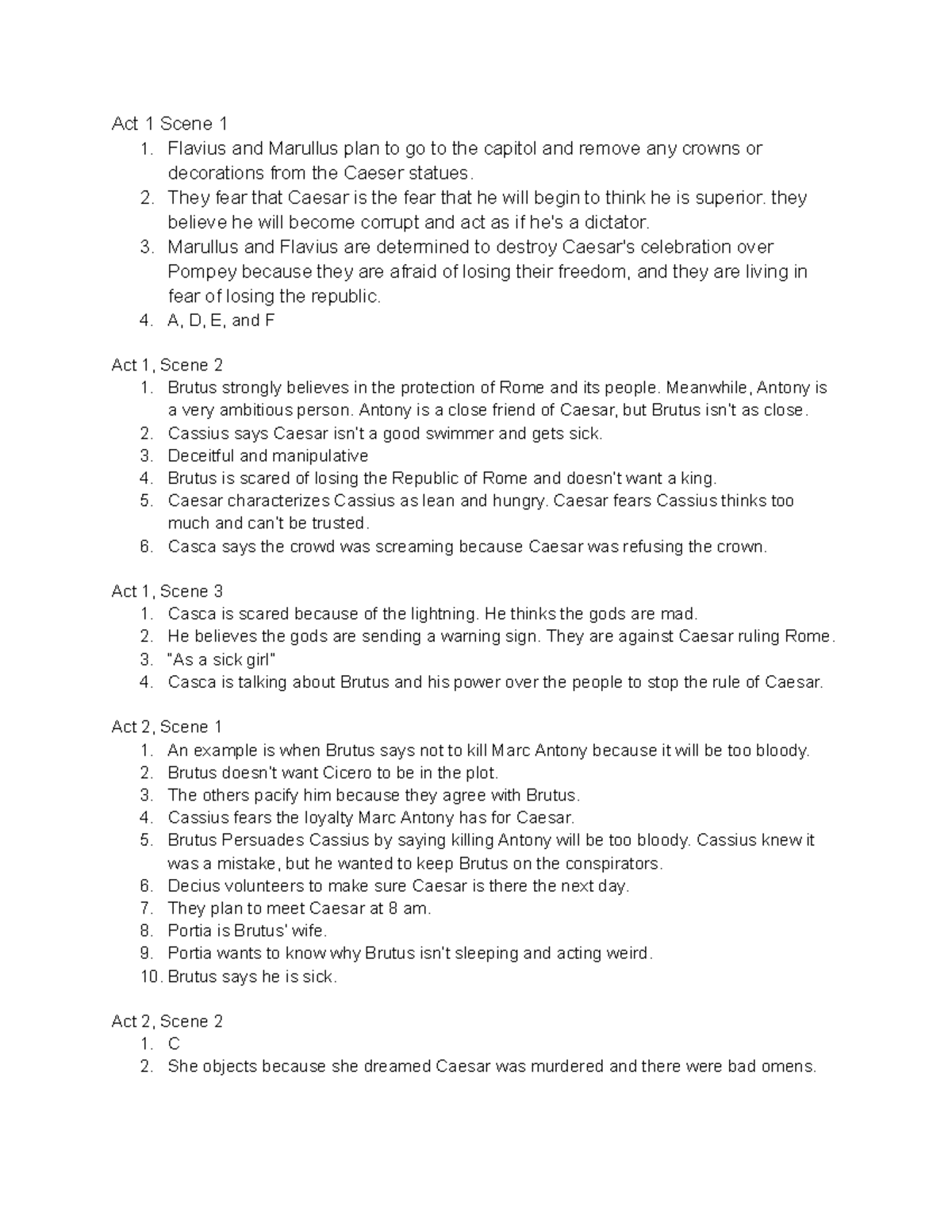 Julius Caesar Questions - Act 1 Scene 1 1. Flavius and Marullus plan to ...