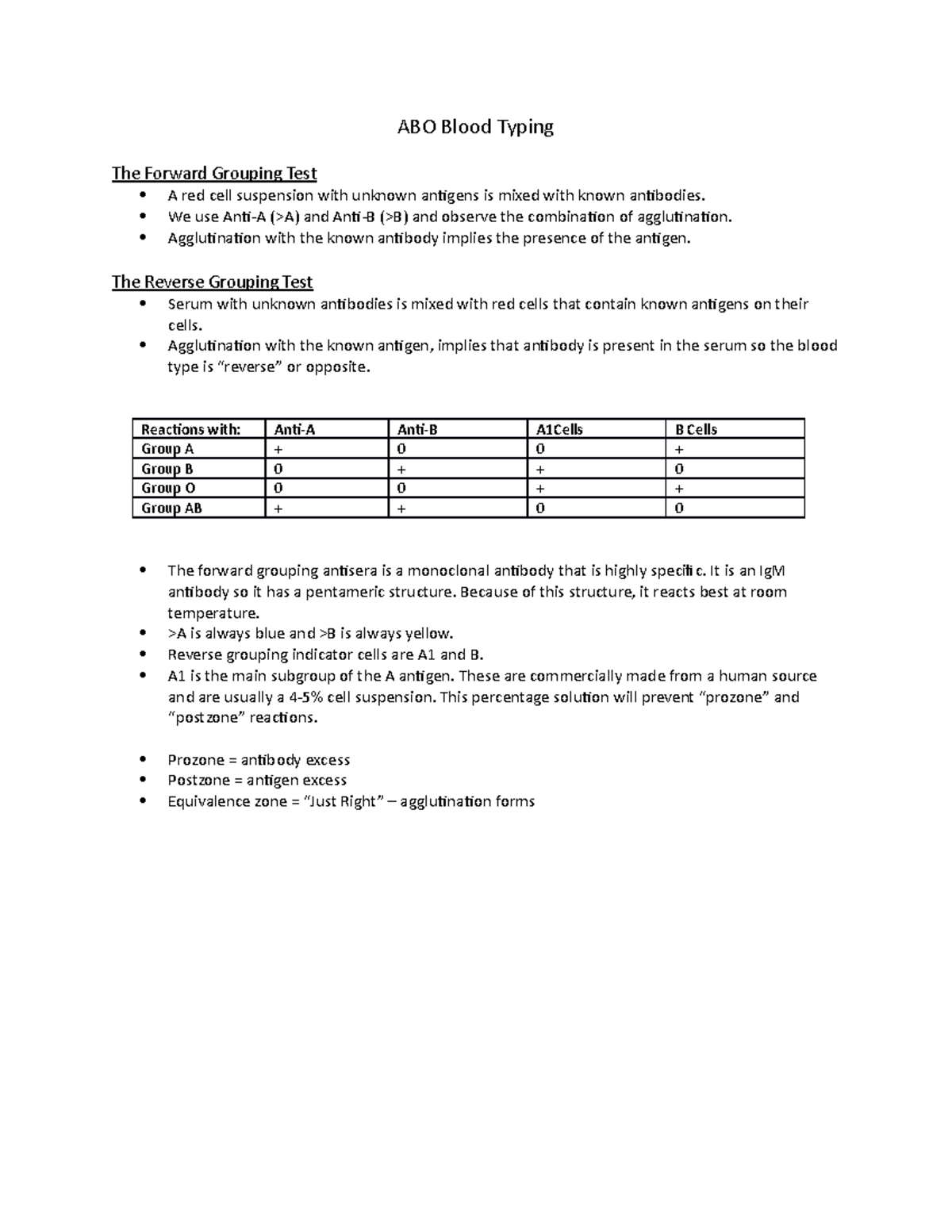 ABO Tip Sheet - Lecture notes ABO blood group discrepancy solution ...