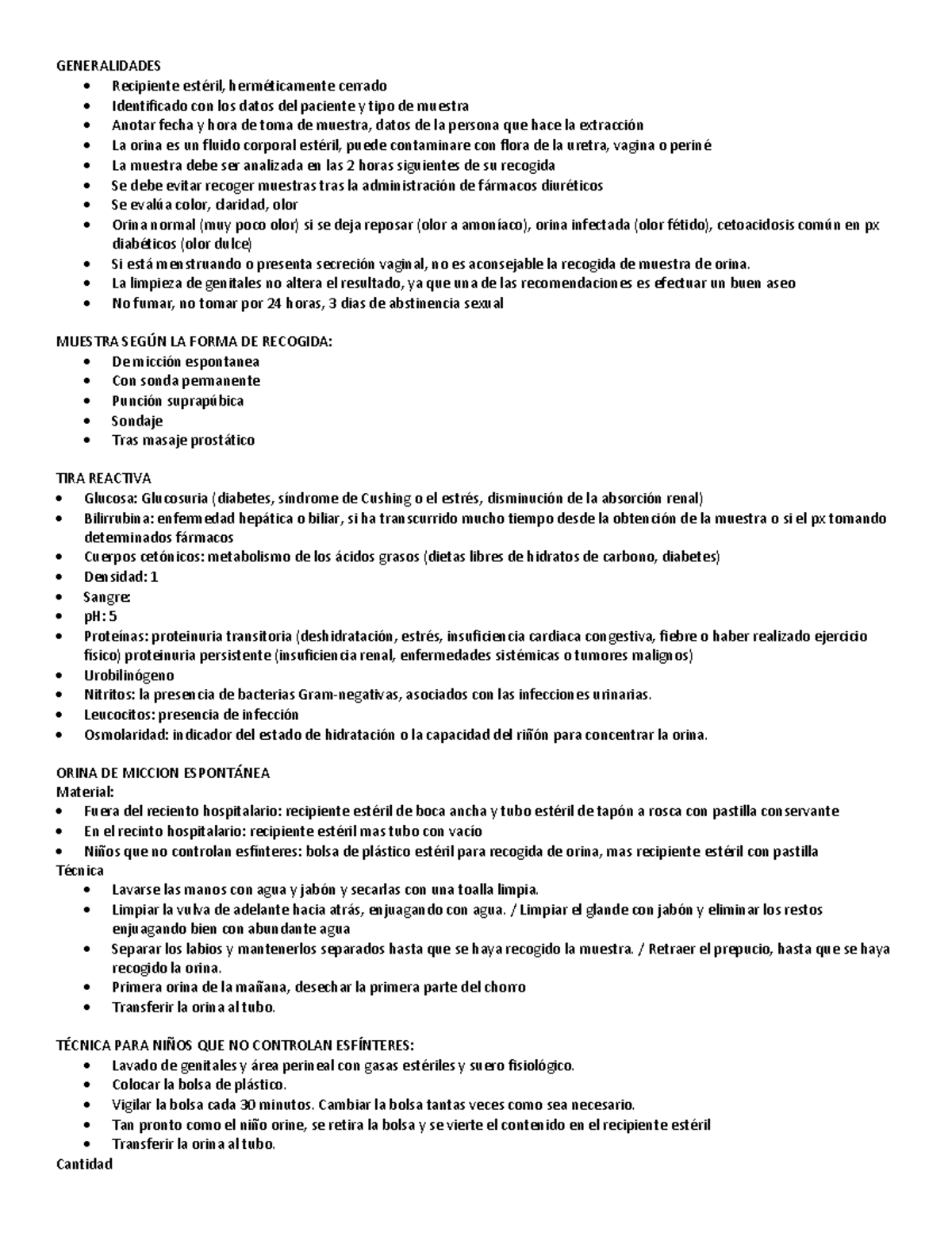 Clemps 4.6. TOMA DE Muestra Orina - GENERALIDADES Recipiente estéril ...