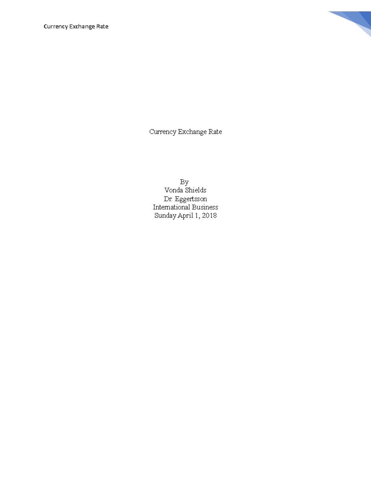 Week 4 Currency Exchange Rate - Currency Exchange Rate By Vonda Shields ...