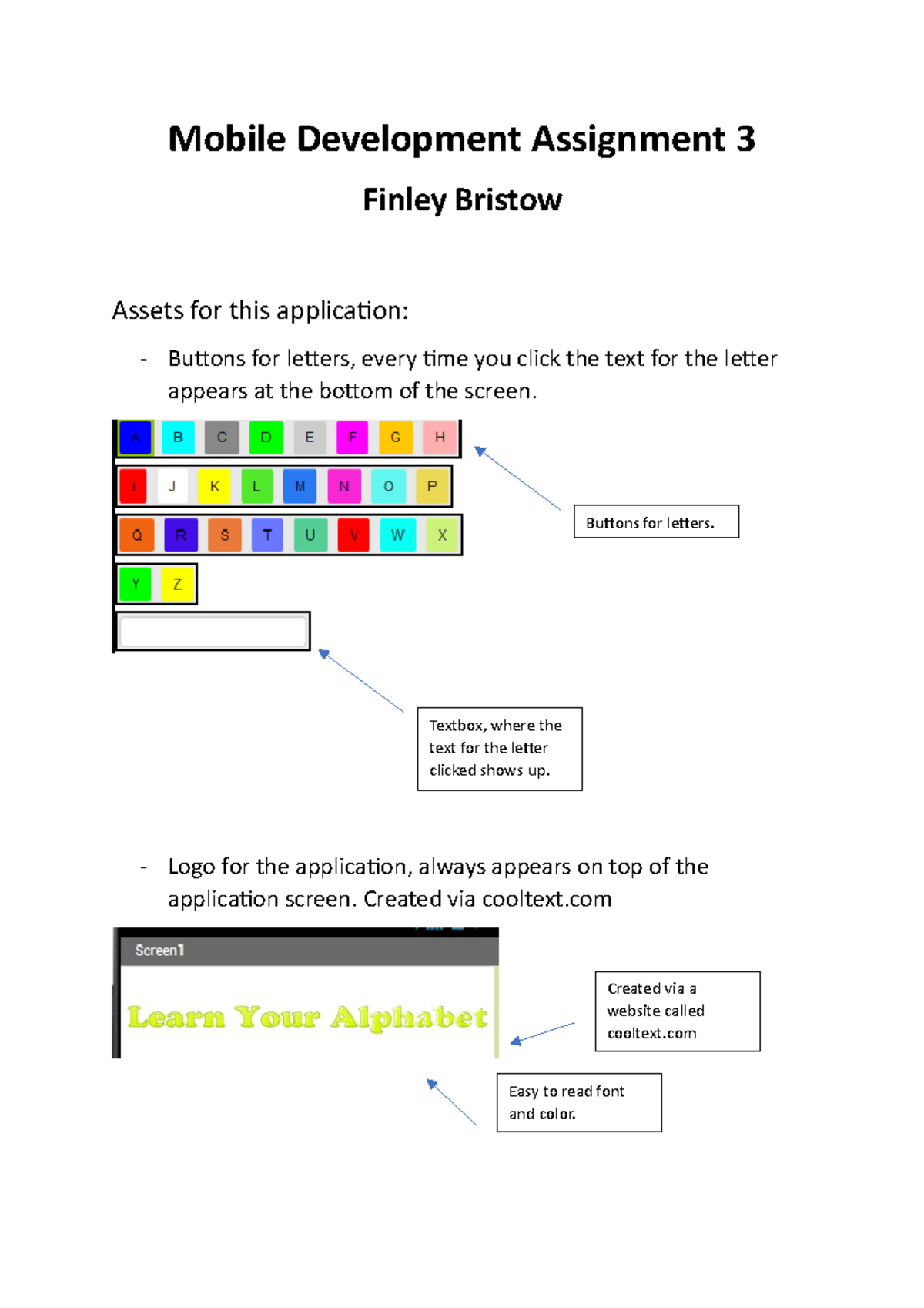Mobile App 3 - Mobile Development Assignment 3 Finley Bristow Assets ...