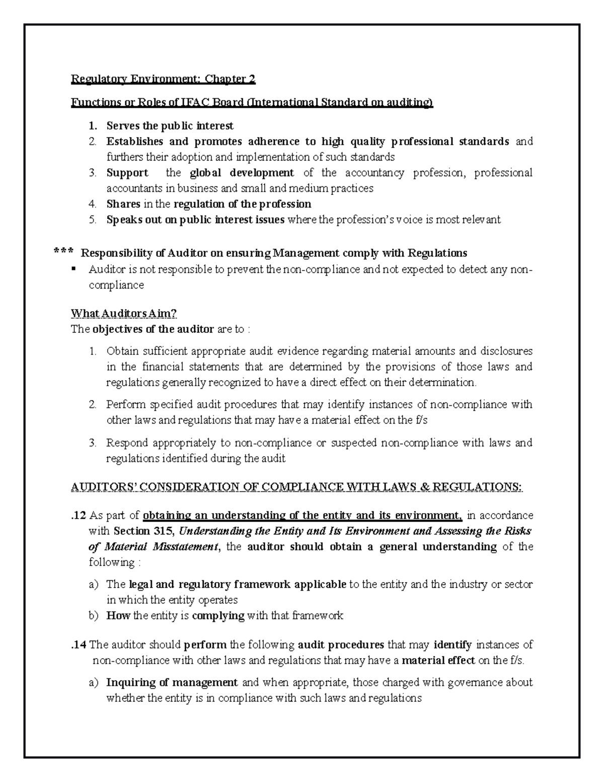 Regulatory Environment - Serves the public interest 2. Establishes and ...