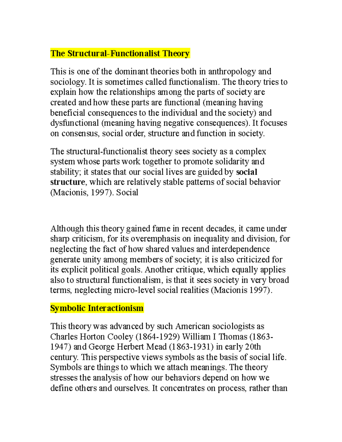 Introduction to Sociology P9 - The Structural-Functionalist Theory This ...