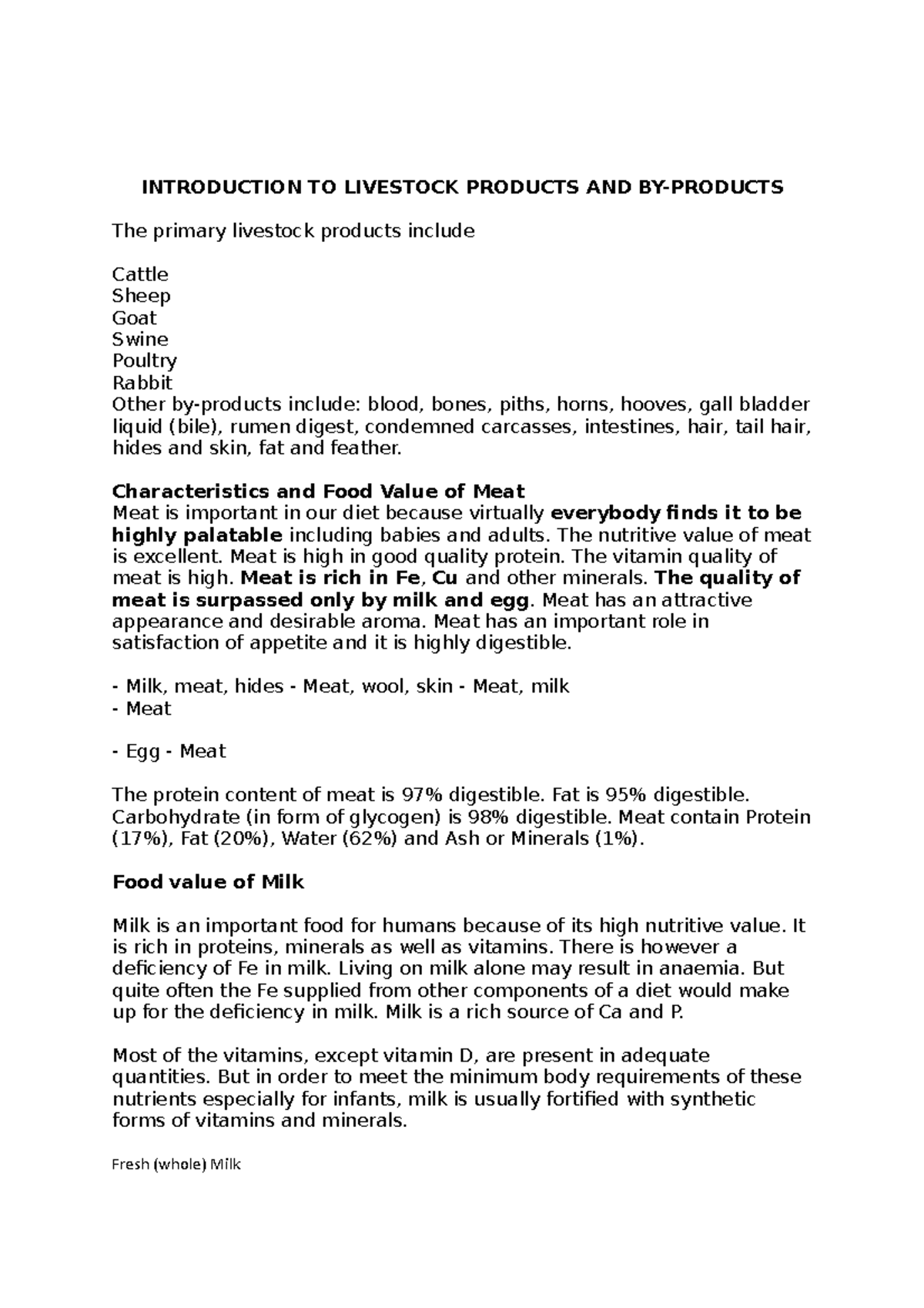 Introduction TO Livestock Products AND BY INTRODUCTION TO LIVESTOCK introduction-to-livestock-products-and-by-introduction-to-livestock