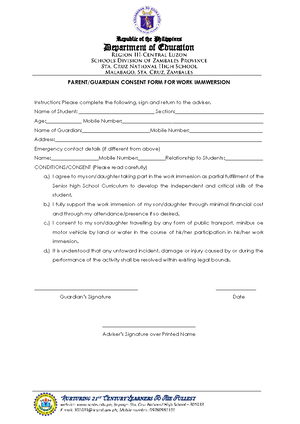 Work Immersion Activity Proposal 2022 - Republic of the Philippines ...