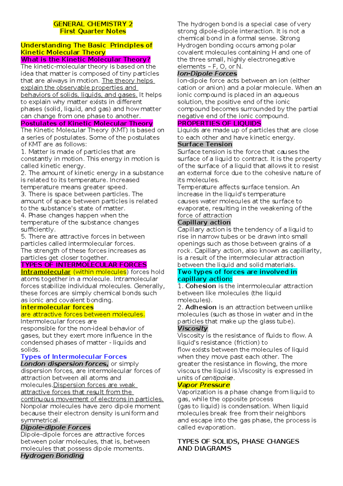 General- Chemistry-2 Notes 1 - GENERAL CHEMISTRY 2 First Quarter Notes ...