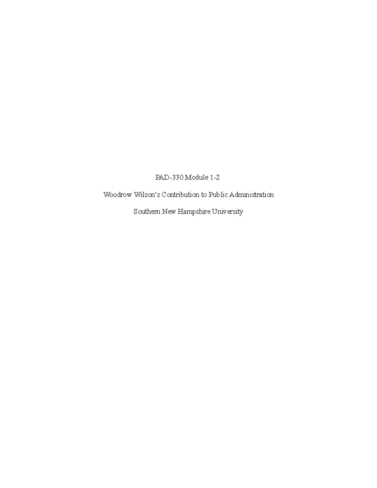 PAD-330 Module 1-2 - PAD330 - SNHU - Studocu