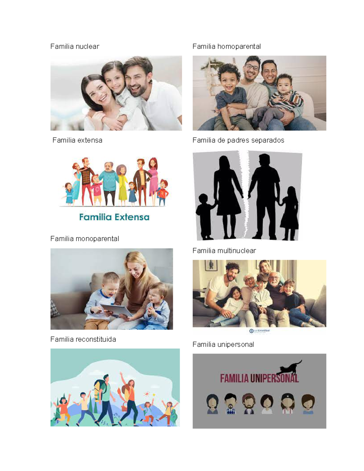 Tipos de familia y matrimonios - Familia nuclear Familia extensa ...
