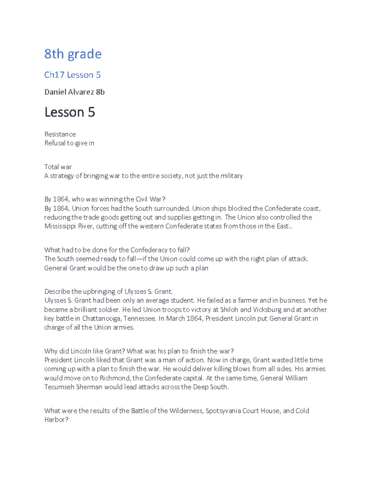 Social Studies Chapter 17 Lesson 5 - 8th grade Ch17 Lesson 5 Daniel ...