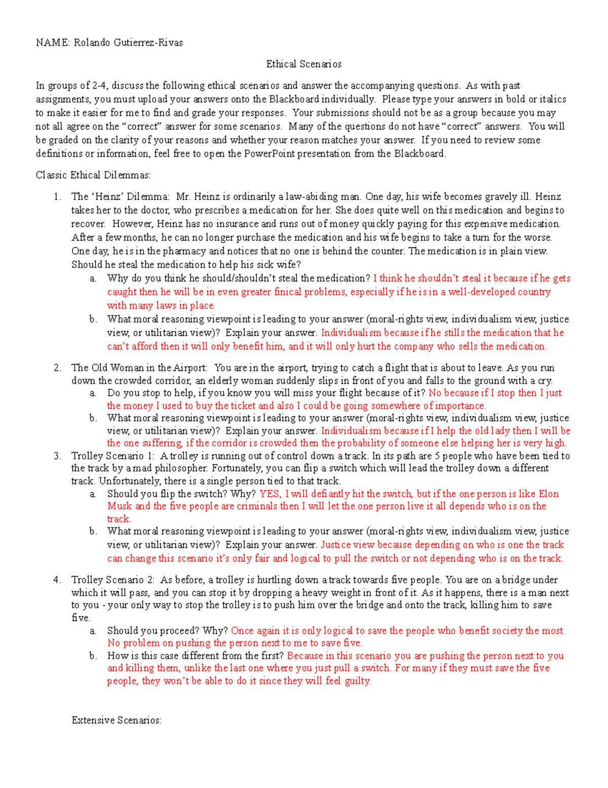 Ethical Scenarios - Learner - NAME: Rolando Gutierrez-Rivas Ethical ...