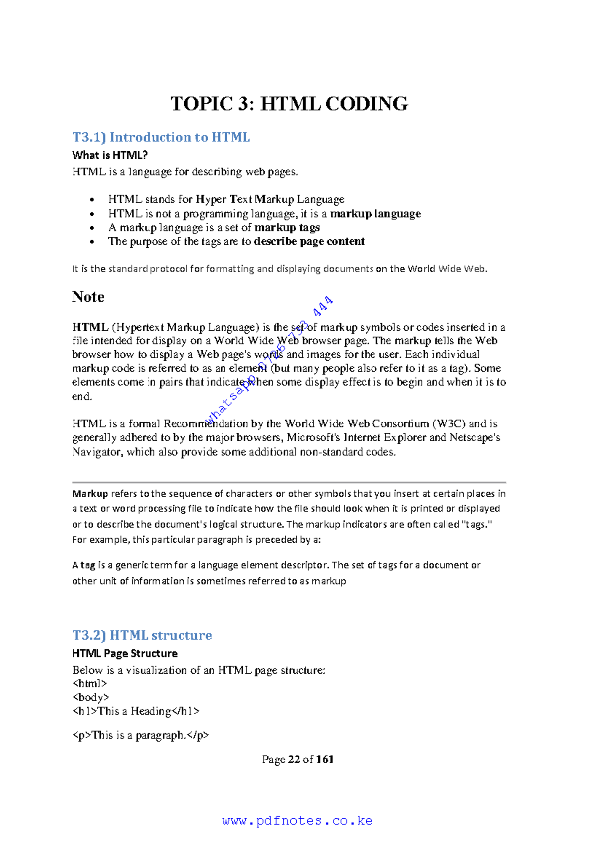 Internet Based Programming Notes (HTML) - Page 22 of 161 TOPIC 3: HTML ...