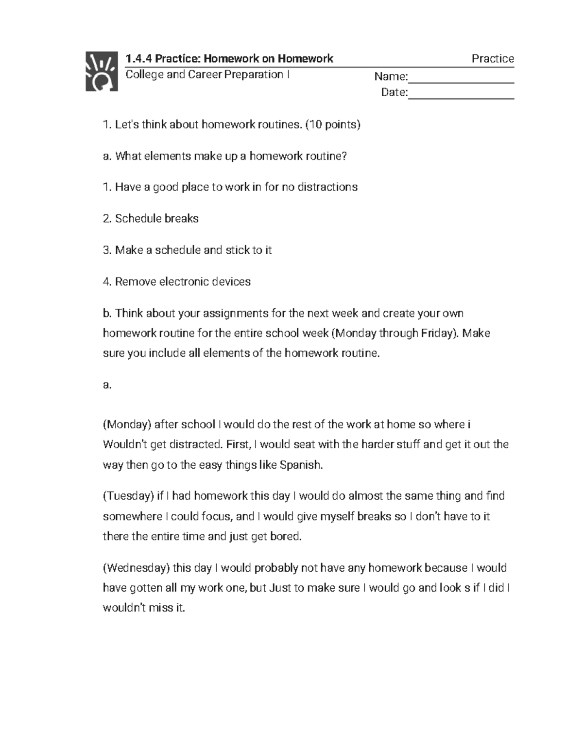 1.4.4 Practice - Homework on Homework (Practice) - 1.4 Practice ...