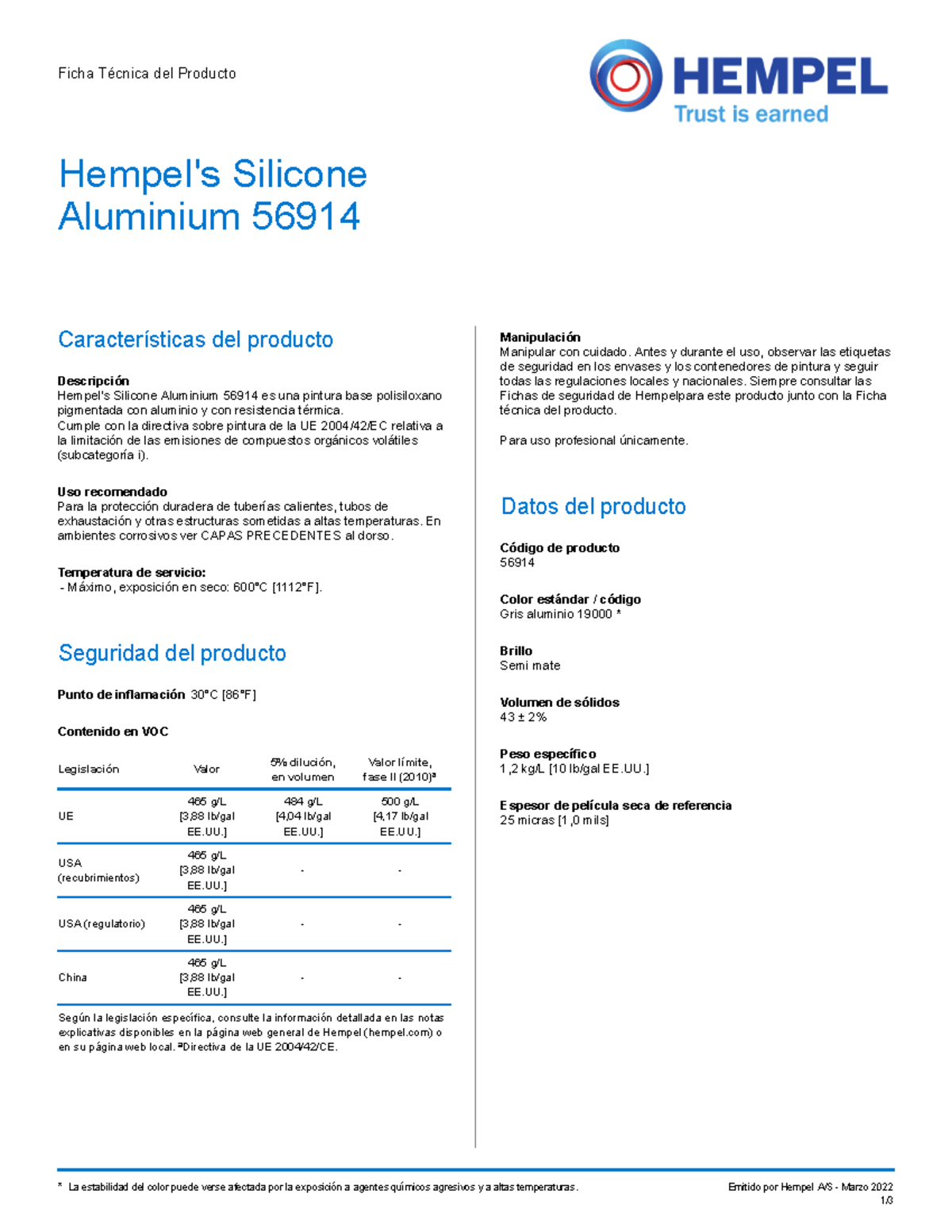 Ficha Tecnica 56914 Silicone - Características del producto Descripción ...