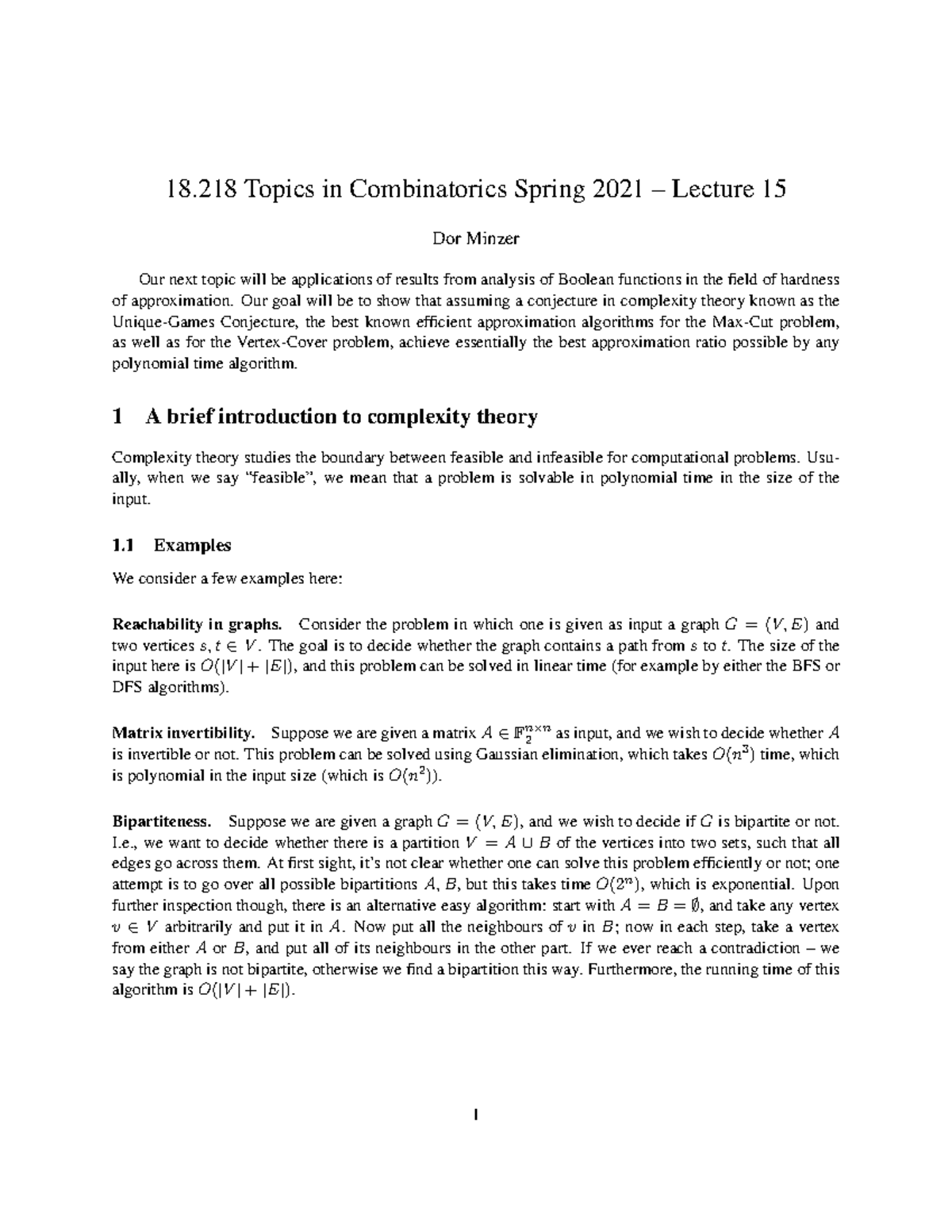 Topics In Combinatorics Lecture 15 18topicsincombinatoricsspring2021