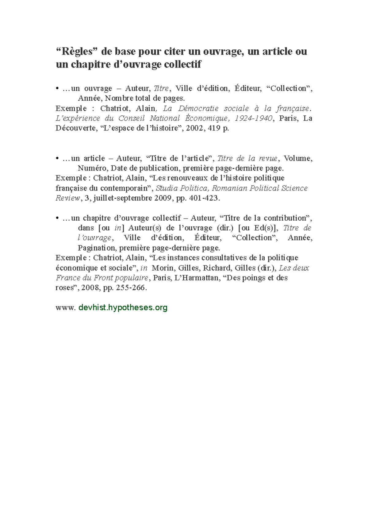 RÃ¨gles pour citer - Help for Level 4 french project assessment ...