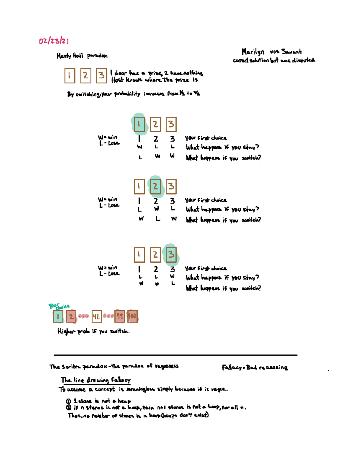 Day 7 Lecture Notes Taught By Prof Steinvold Also Recognized As Cisc 1002 02 23 21 Monty