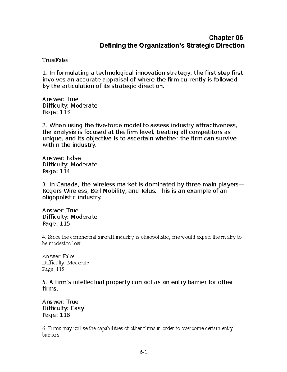Chapter 6 - practice set - Chapter 06 Defining the Organization’s ...