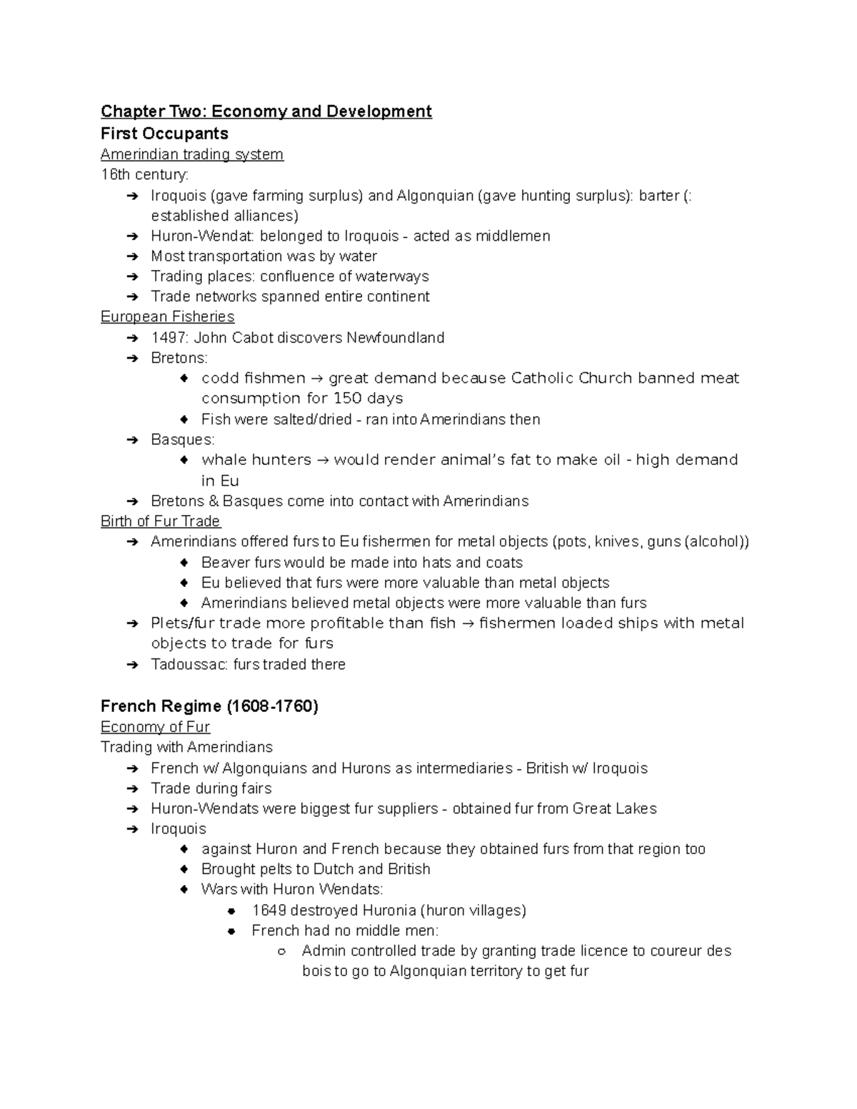 History Notes Theme 2 - Chapter Two: Economy and Development First ...