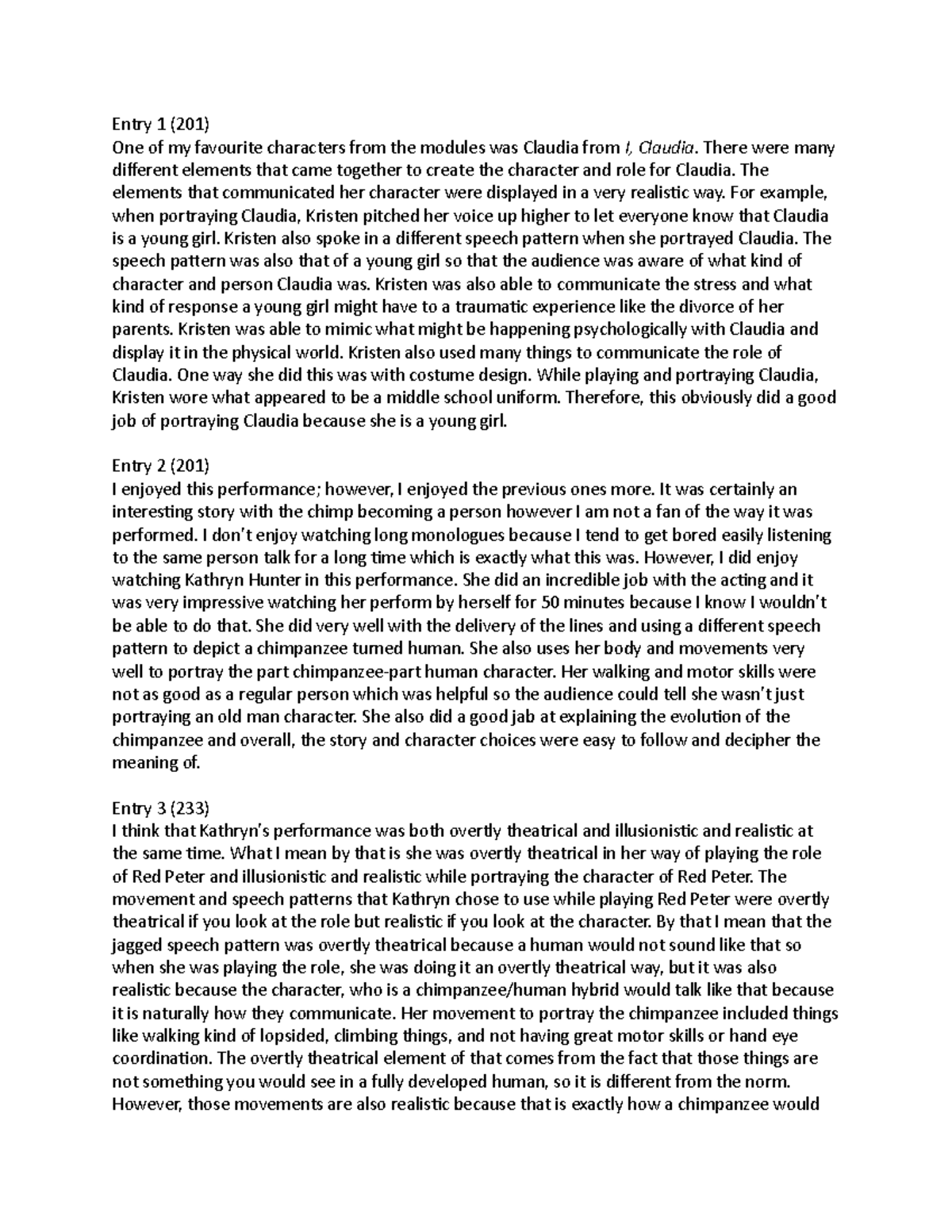 Journal Entries 10 - Entry 1 (201) One of my favourite characters from ...