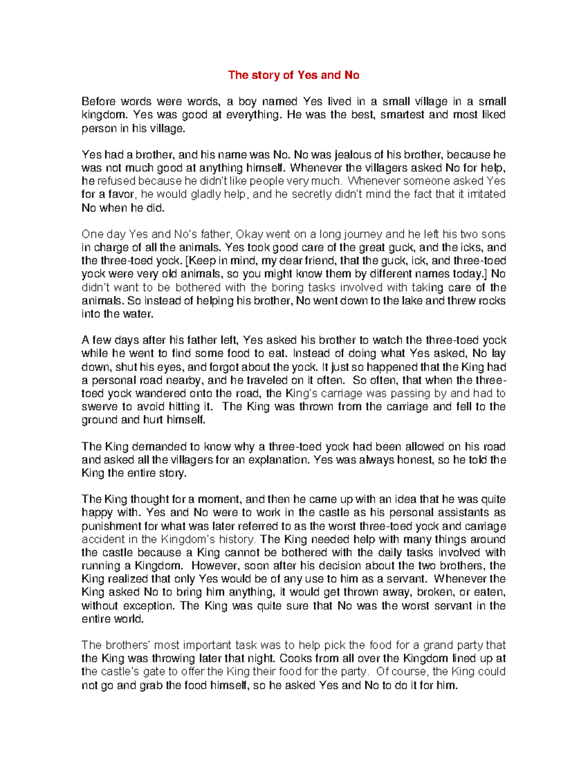 The story of Yes and No - resumen notas - The story of Yes and No ...
