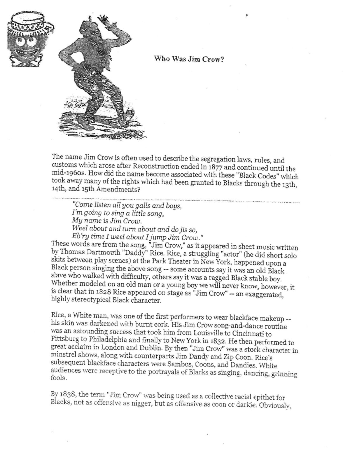 Jim Crow Article - SOC-102 - Studocu