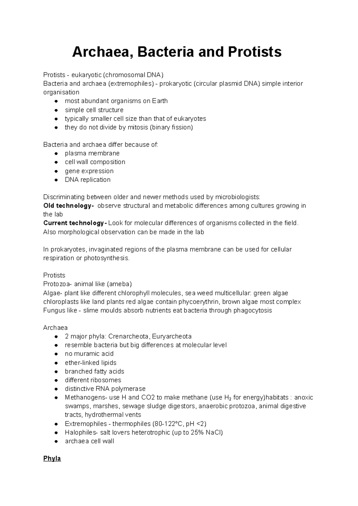 Archaea, Bacteria and Protists - Also morphological observation can be ...