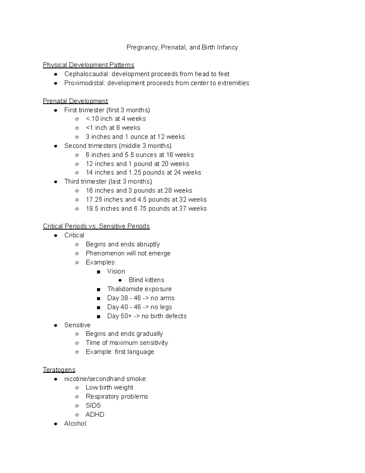Pregnancy, Prenatal, and Birth Infancy - Pregnancy, Prenatal, and Birth ...