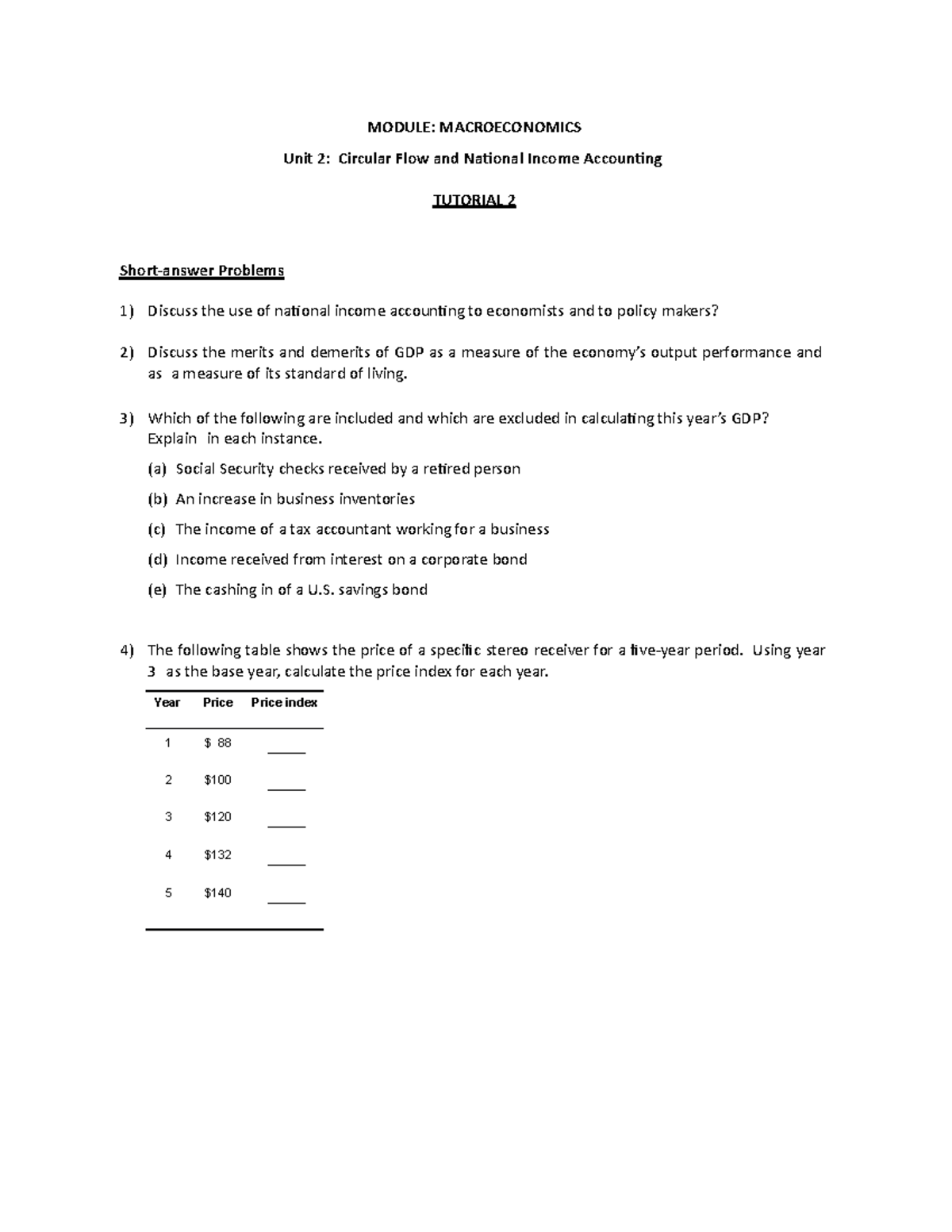 TUT Macroeconomic - MODULE: MACROECONOMICS Unit 2: Circular Flow and ...