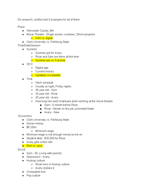 The Flick - Character Analysis Example - Sam and Avery, first unit of ...