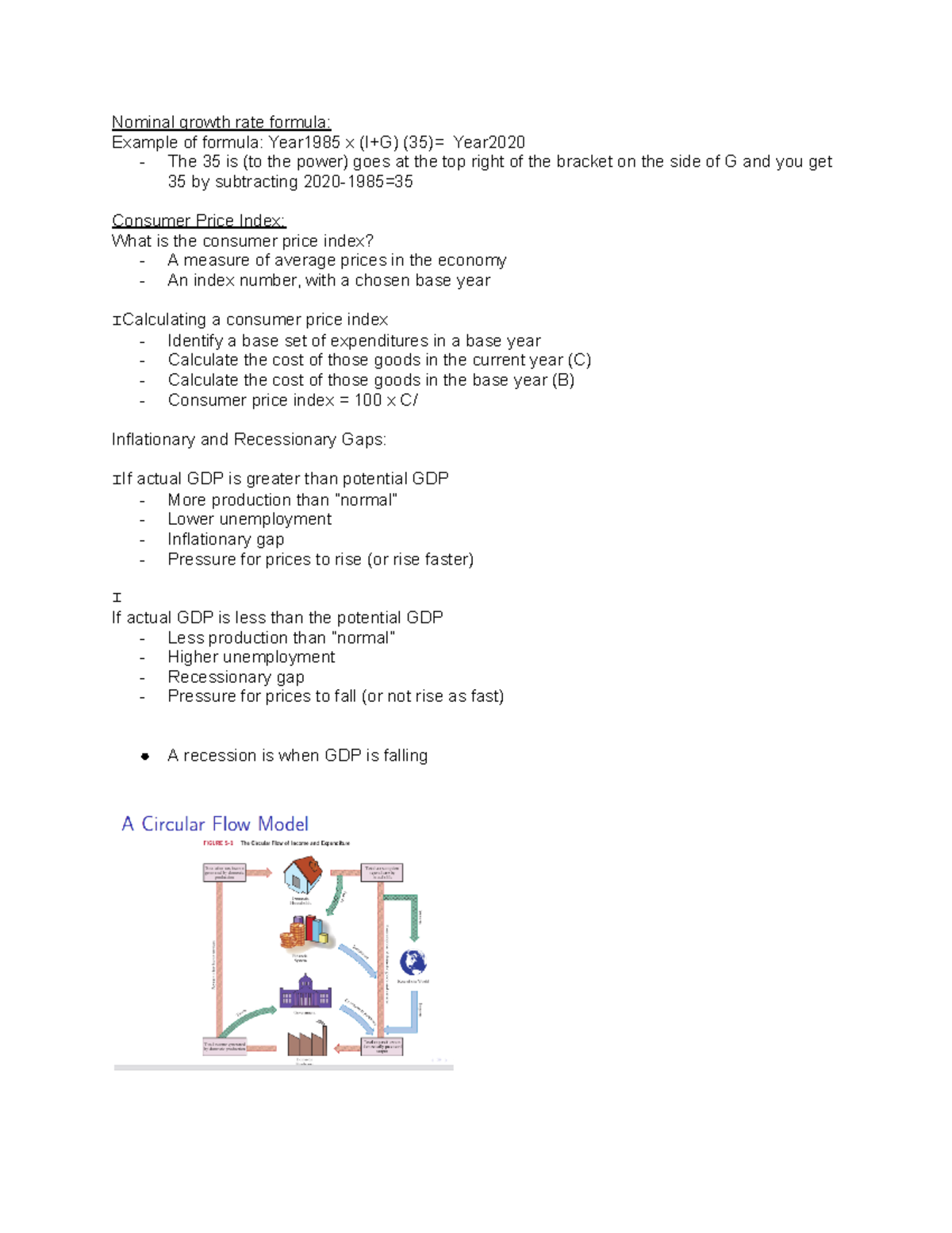 EC140 Notes - Nominal growth rate formula: Example of formula: Year1985 ...