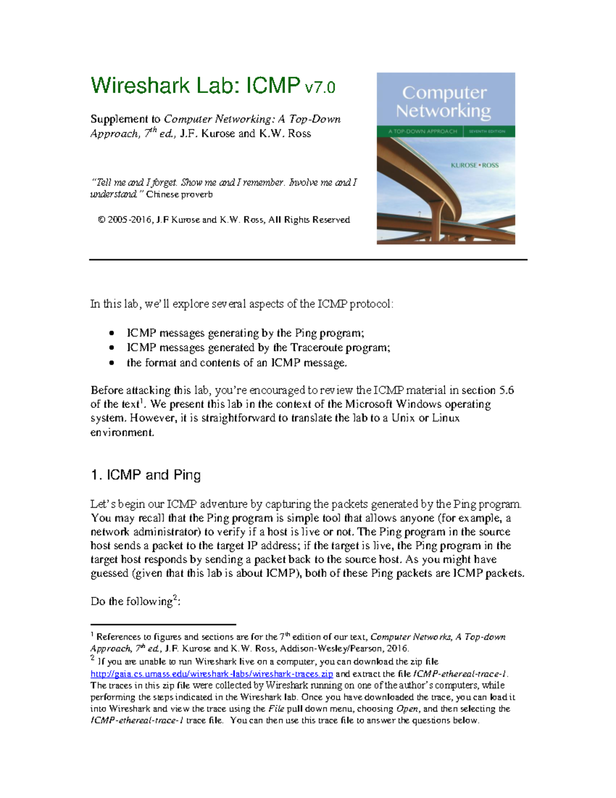 Week 7 Lab Activity Part A Wireshark ICMP - Wireshark Lab: ICMP v7 ...
