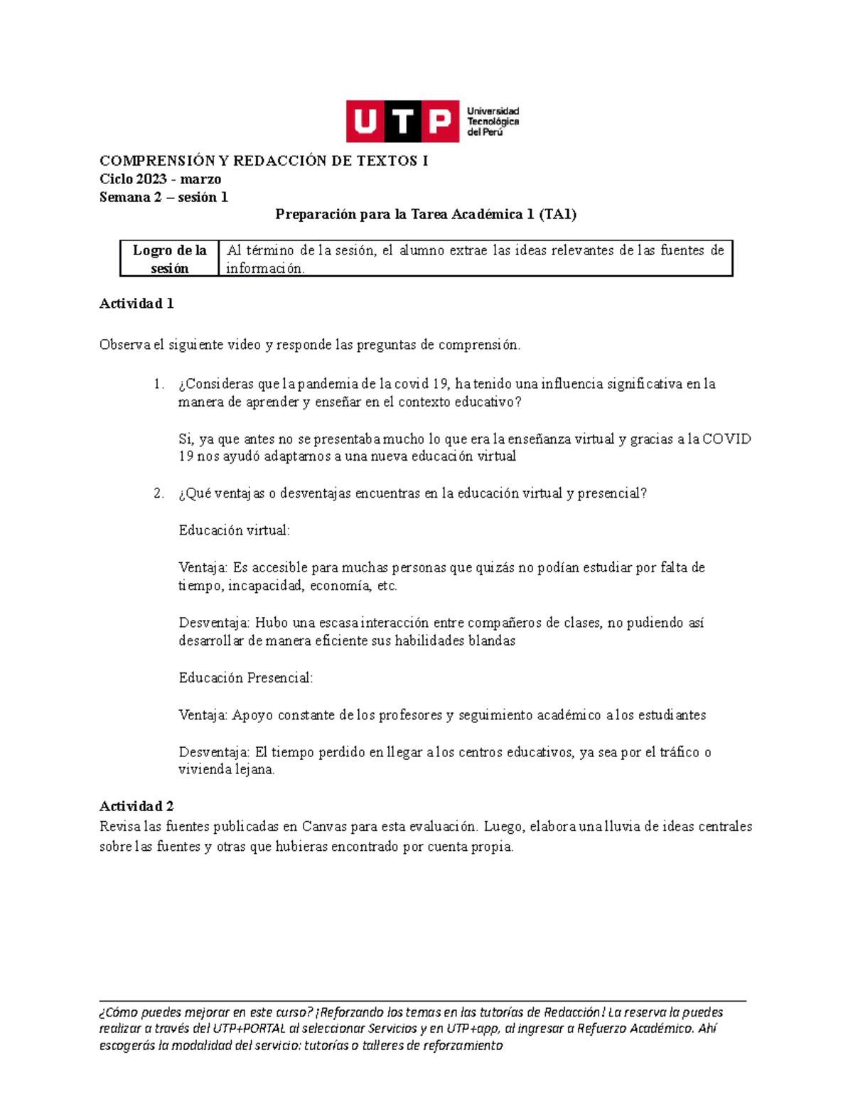 S02.s1 Resolver ejercicio. - COMPRENSIÓN Y REDACCIÓN DE TEXTOS I Ciclo ...