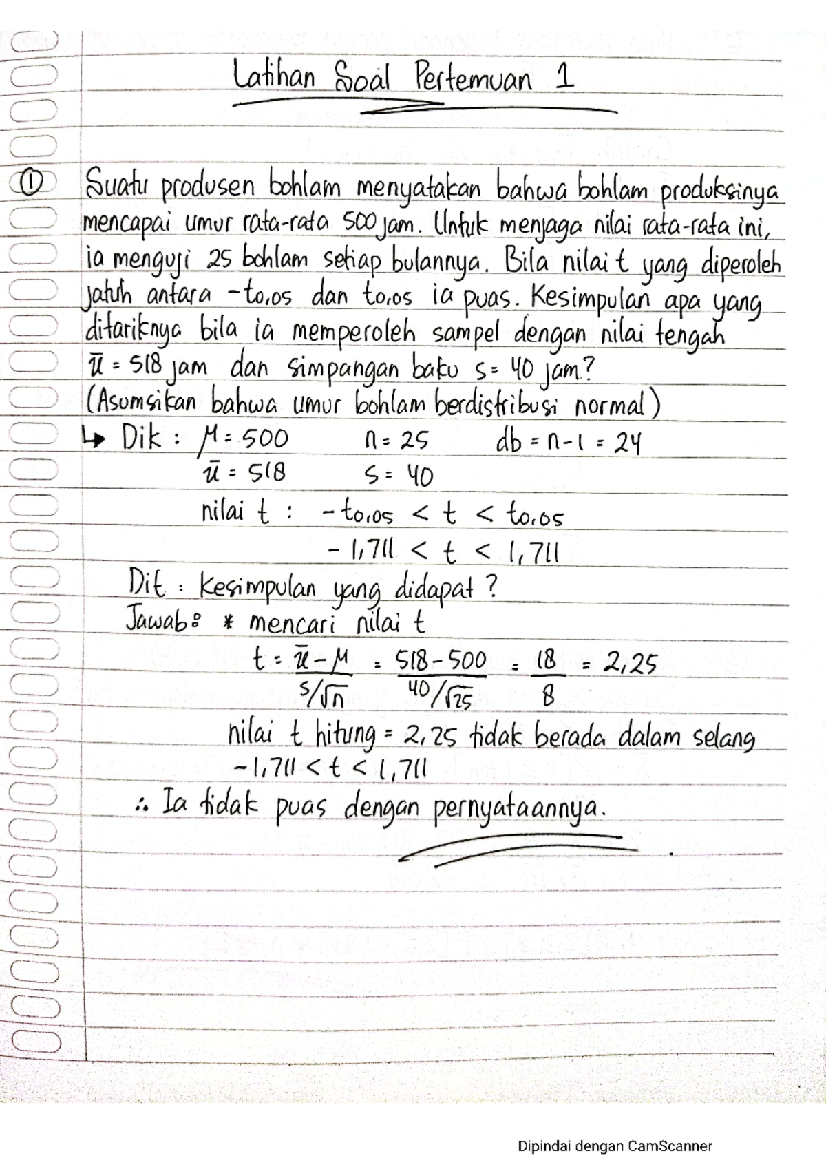 Statmat II - Kumpulan soal-soal Statistika Matematika II Pertama. - Studocu