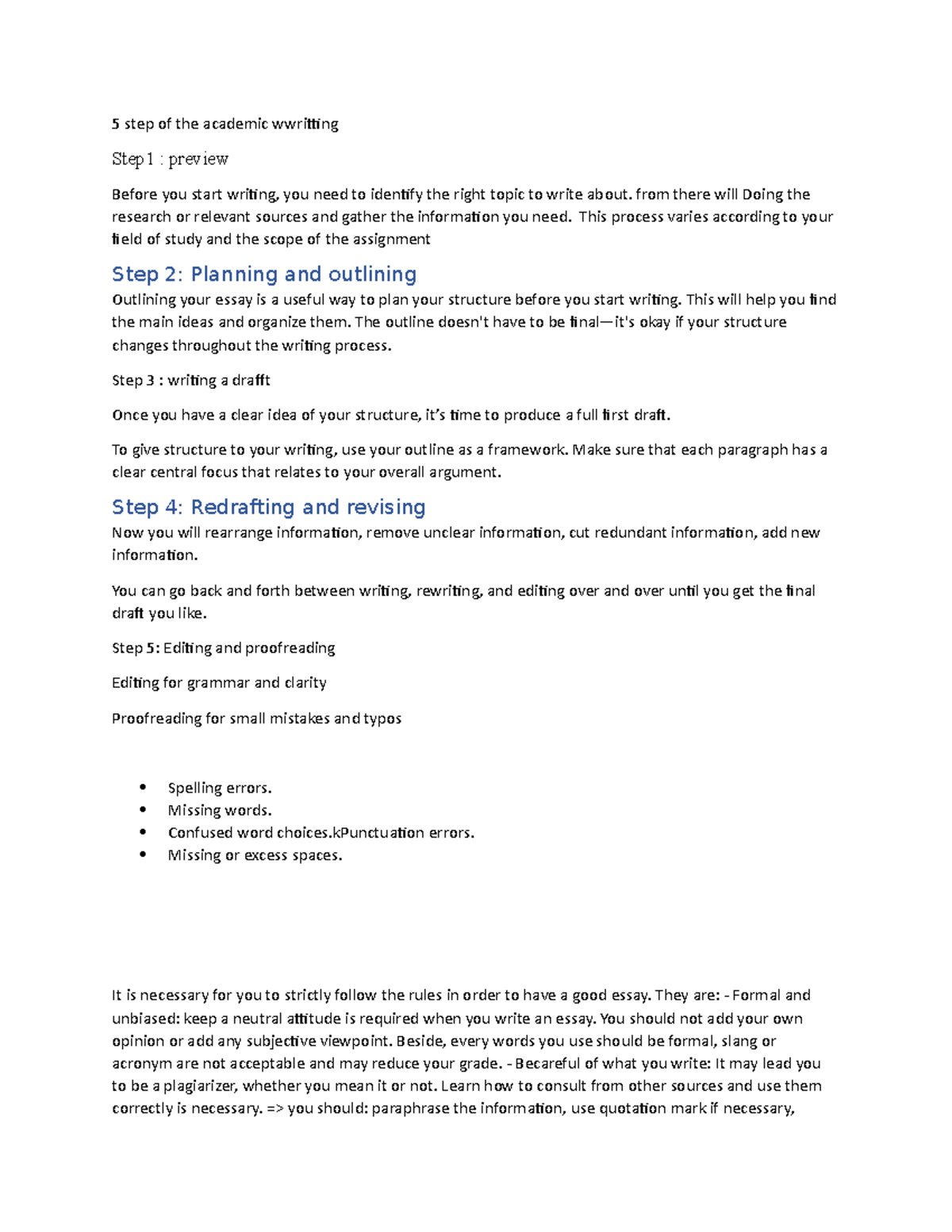 5 step to do academic wwritting - 5 step of the academic wwritting ...