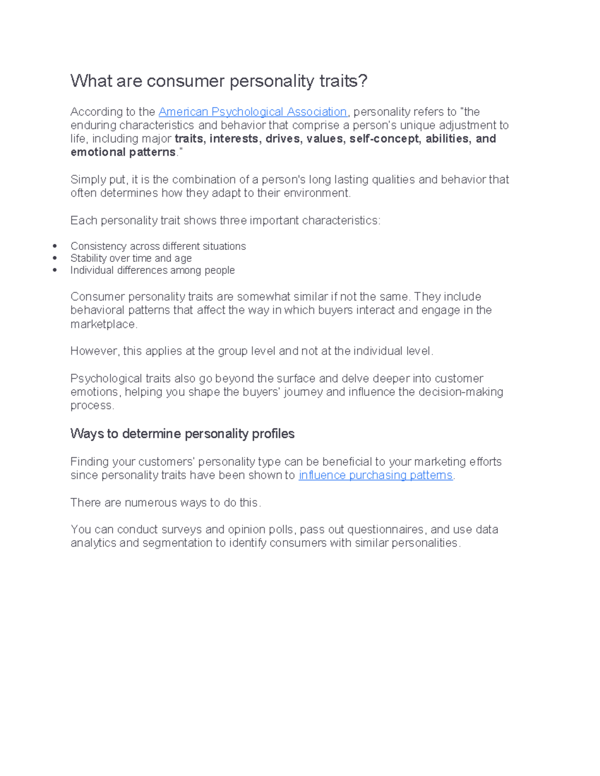 What are consumer personality traits - What are consumer personality ...