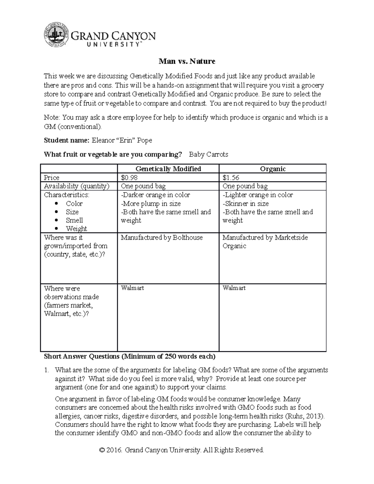 Erin Pope BIO-220-RS-Manvs Nature- Online-TRAD - Man vs. Nature This ...