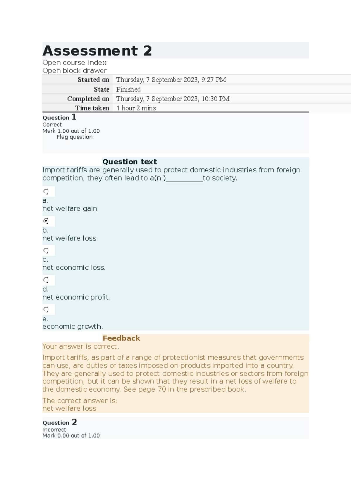 Assessment 2 2023 - Assessment 2 Open course index Open block drawer ...