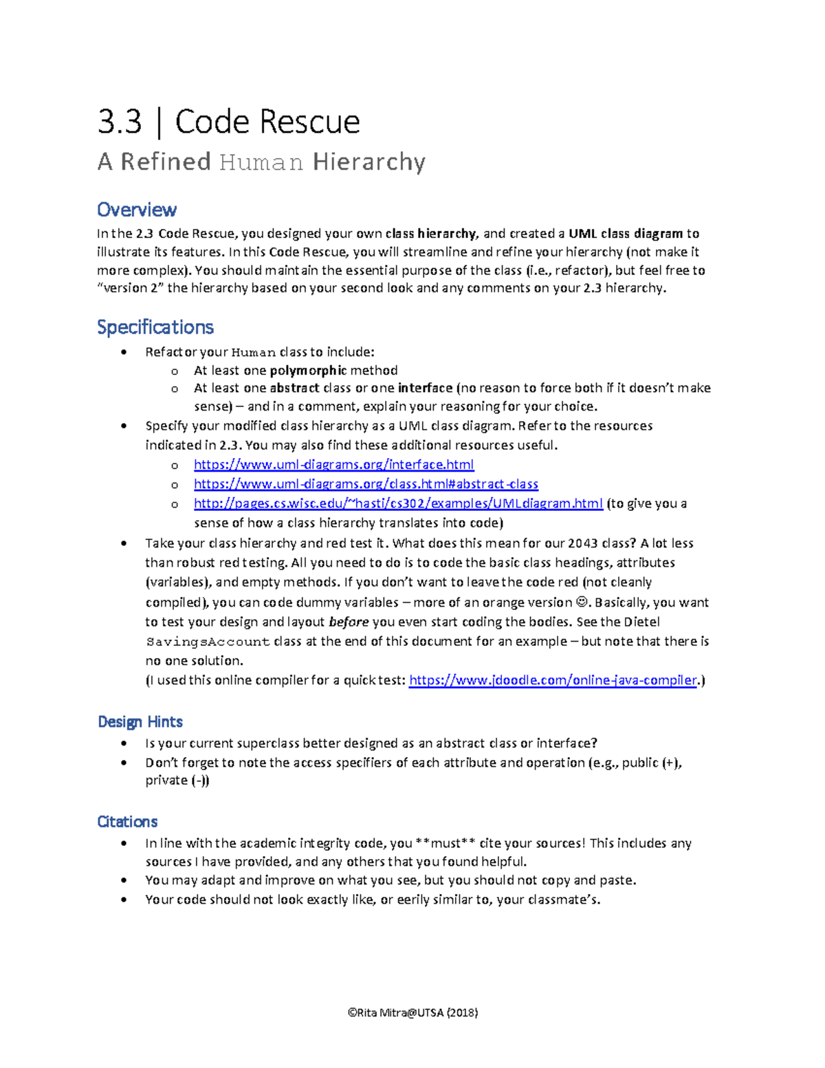 3.3 Code Rescue - Practice Problem for Java2 with Rita Maria - 3 | Code ...