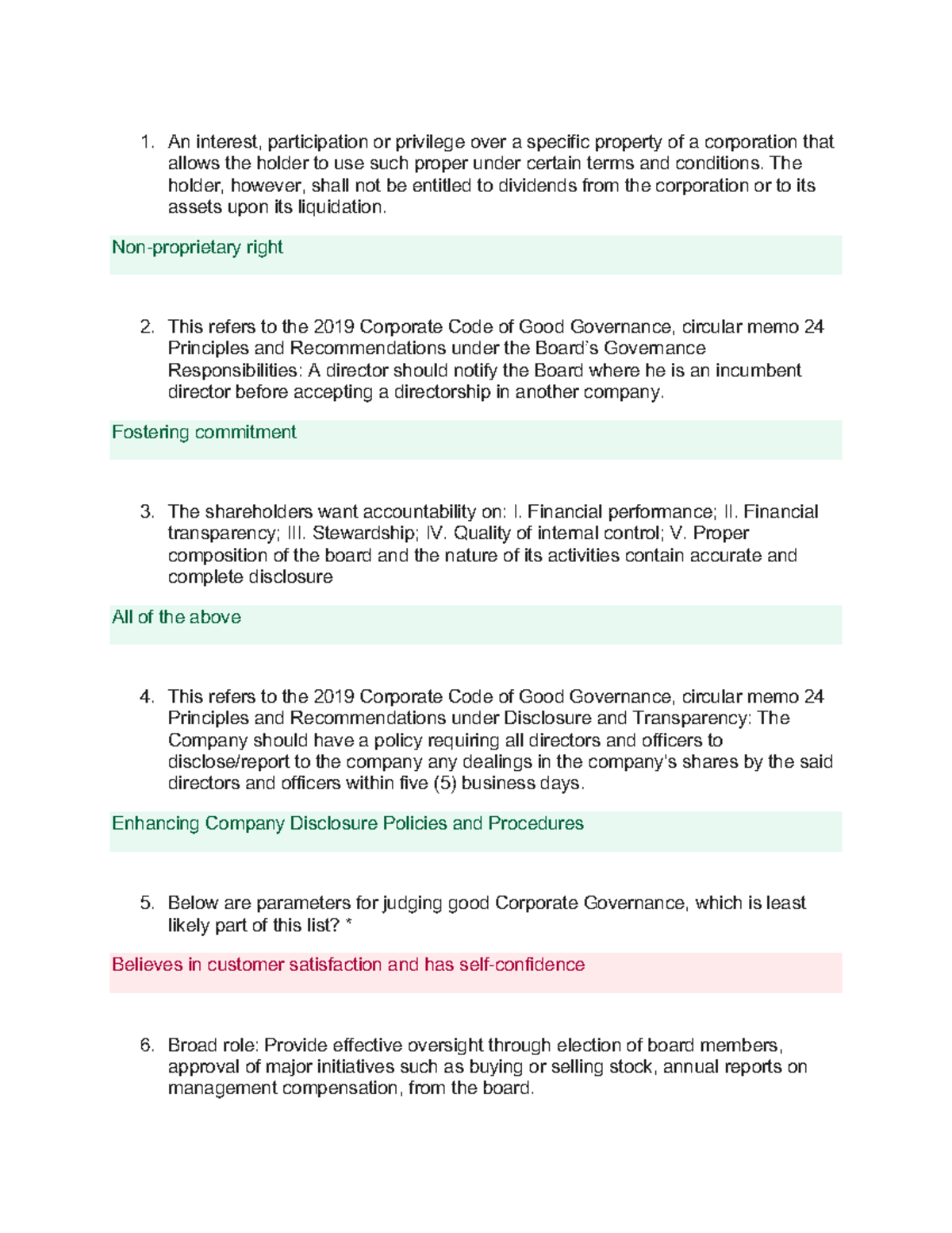 Acaud part 2 - 1. An interest, participation or privilege over a specific property of a ...