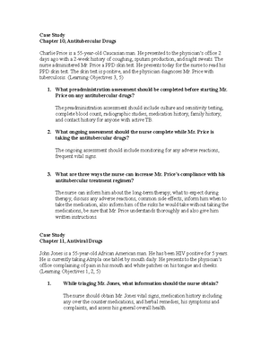 Resp. Case Study Pharm. - Case Study Chapter 31, Upper Respiratory ...