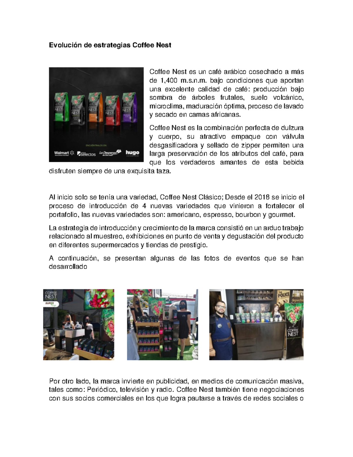 Coffee Nest - Tesis utec - Evolución de estrategias Coffee Nest Coffee ...