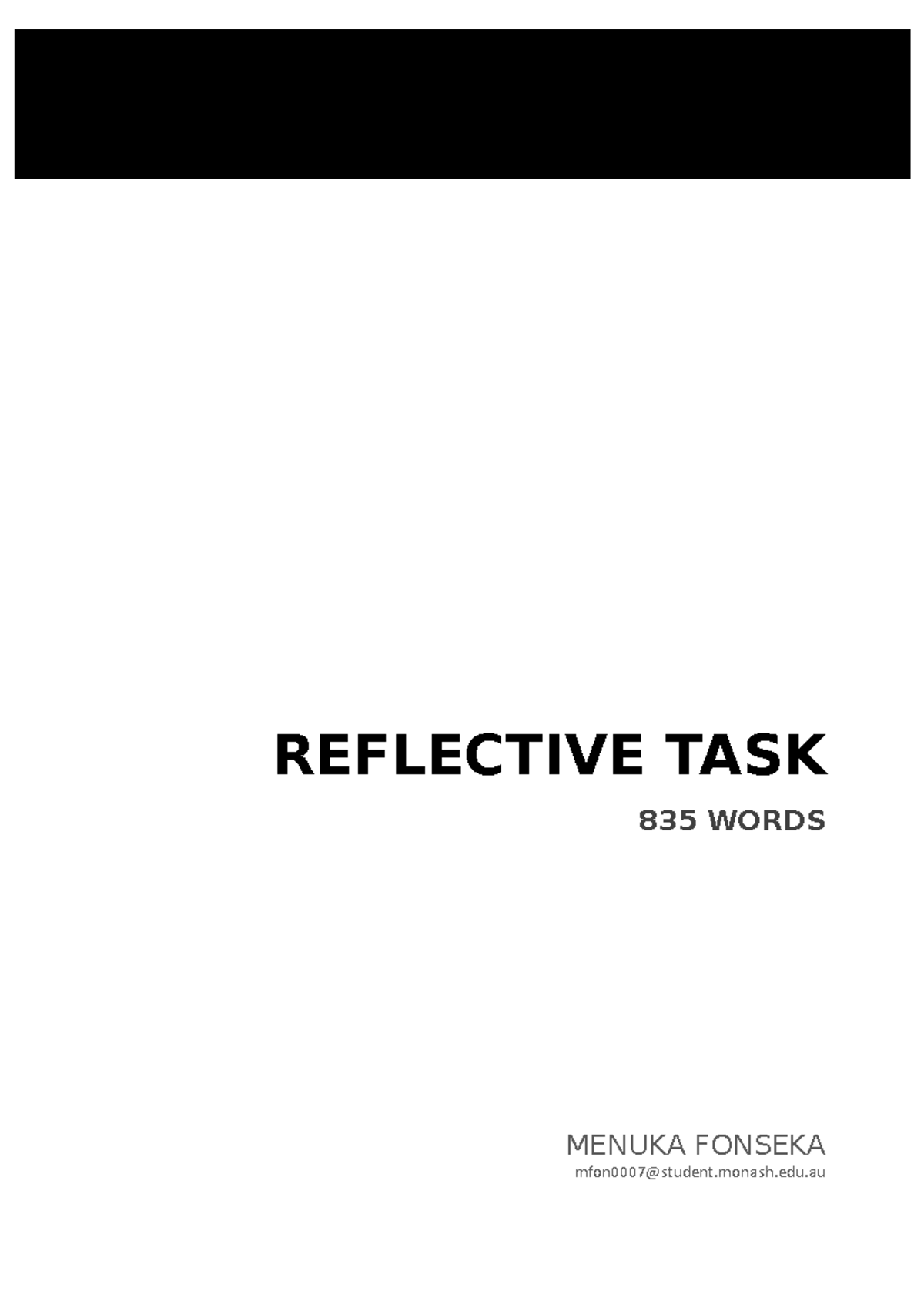 ACC2100 Reflection - Reflective Task - MENUKA FONSEKA mfon0007@student.monash.edu REFLECTIVE ...
