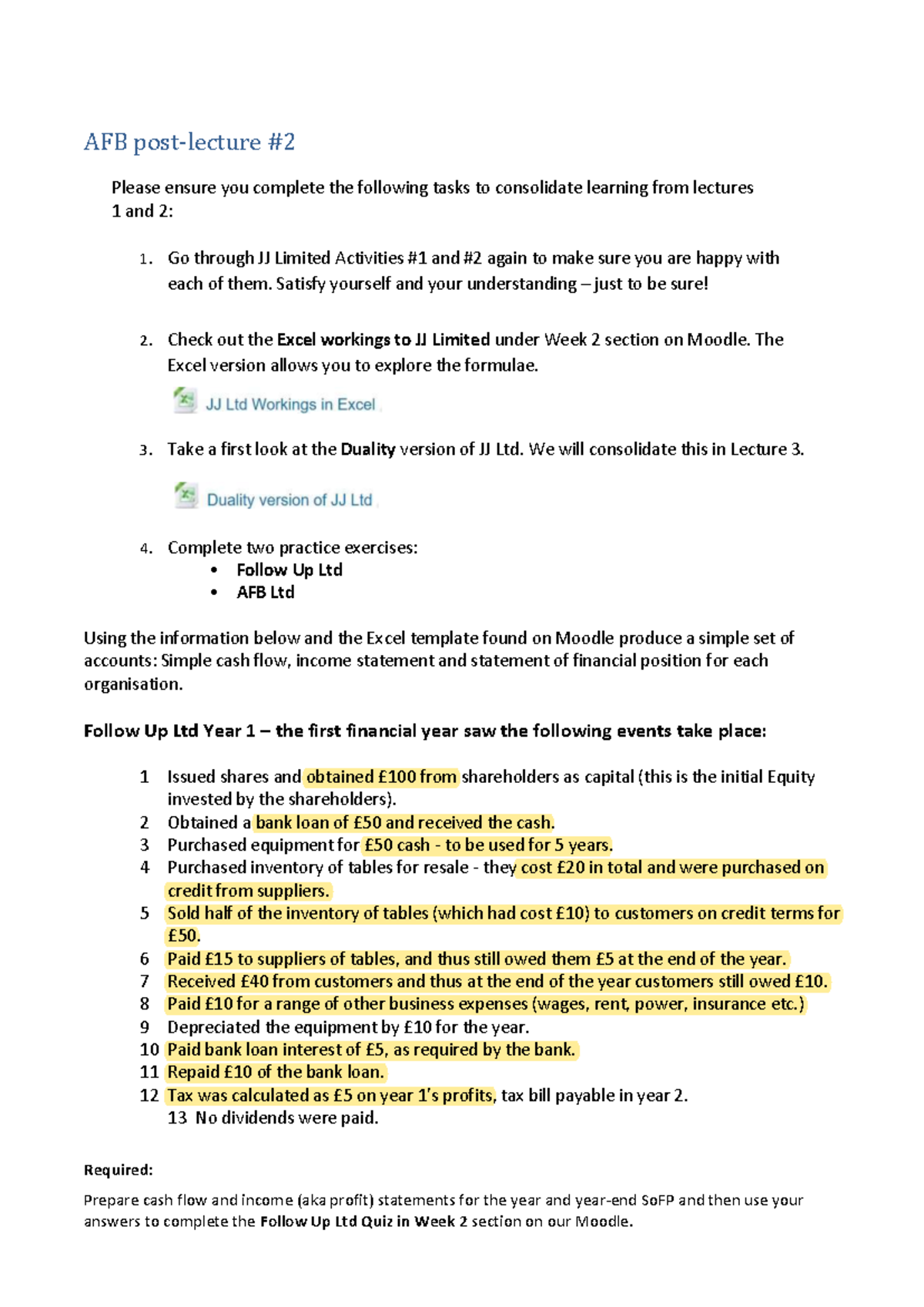 Post-lecture #2 Brief - Double entry - AFB post-lecture # 2 Please ...