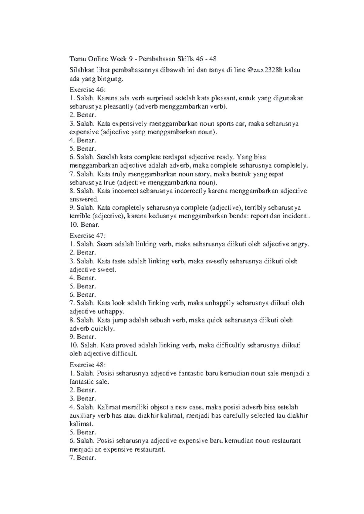 Pembahasan skills 46-48 part 1 - Temu Online Week 9 - Pembahasan Skills 46 - 48 Silahkan lihat ...