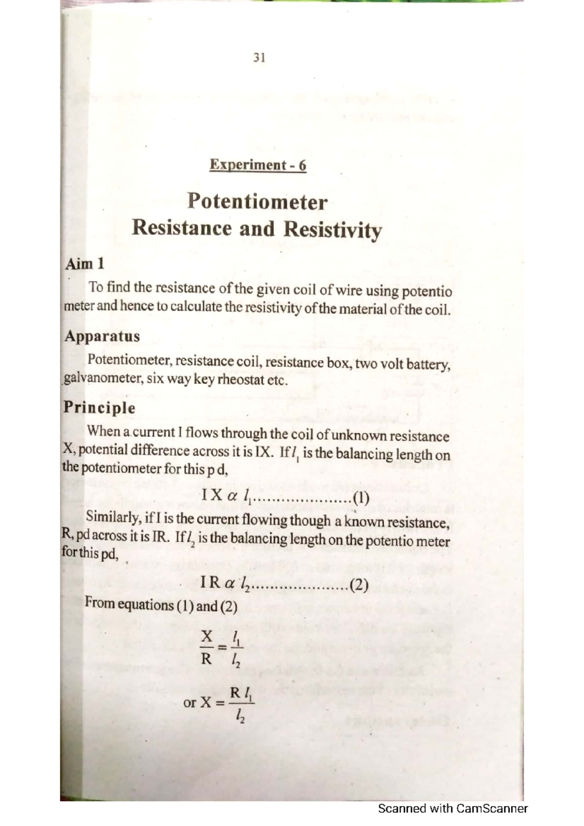 Potentiometer - Bsc physics - Studocu